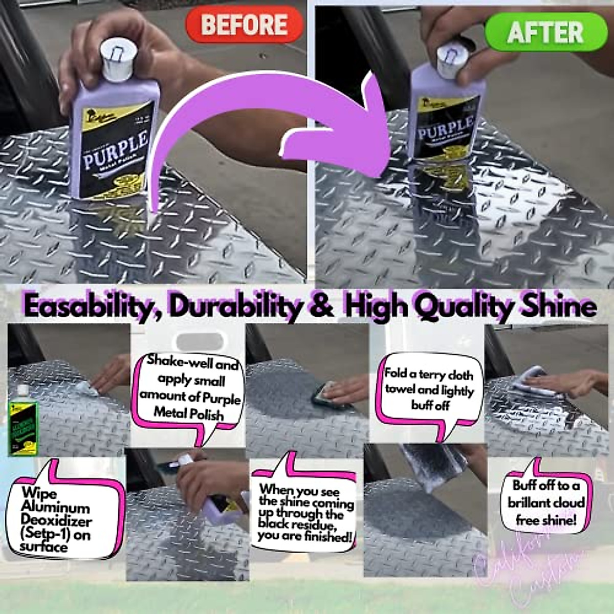 California Custom The Original Purple Metal Polish 12 oz, Great for Polish Aluminum, Chrome, Brass and Even Plastic. Bring Back That Shine! (3)