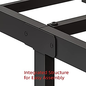 XMhongsong 14 Inch Queen Size Bed Frame No Box Spring Needed, Heavy Duty Metal Platform Bed Frame, Easy Assembly, Noise Free, Black
