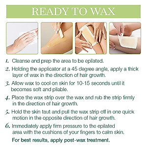Clean + Easy Sensitive Microwave Kit for Face & Body, All-in-One Waxing Essentials for Full Body Hair Removal Treatment, Soft Wax, Easy to Prepare, Convenient to Use, Safe for Delicate Skin, 10-Pc