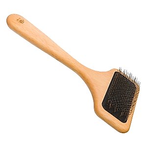 Redecker Fur Brush, Sheepskin and Fur Wire Slicker Brush, Daily Grooming for Rugs, Garments, Dogs and Cats, Made in Germany