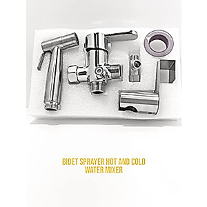 Bidet Sprayer for Toilet, Hot and Cold-water Handheld Sprayer kit. Heated Bidet Sprayer, Warm Water mixer valve, T valve, Hot Cold Mixer Valve, Toilet sprayer, diaper sprayer, Bidet hot and cold
