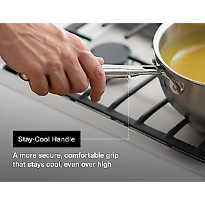 Misen Premium Saucier Pan with Lid & Stay Cool Handle - 5-Ply Stainless Steel Cookware - Gas, Electric & Induction Cooking, Thick Bottom, Nonstick Interior, Heats Evenly - 3 Quarts