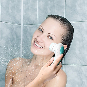 Rechargeable Facial Cleansing Spin Brush Set with 4 Exfoliation Brush Heads - Waterproof Face Spa System by CNAIER - Face Brushes for Cleansing and Exfoliating