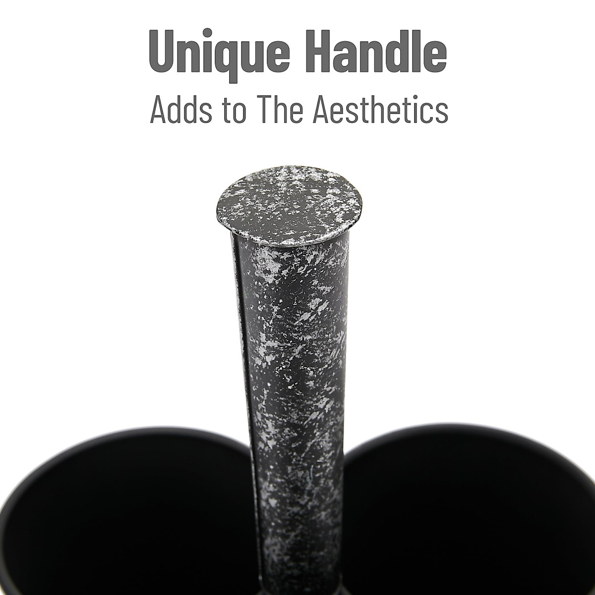 Mind Reader 3-Compartment Caddy Utensil Holder, Black