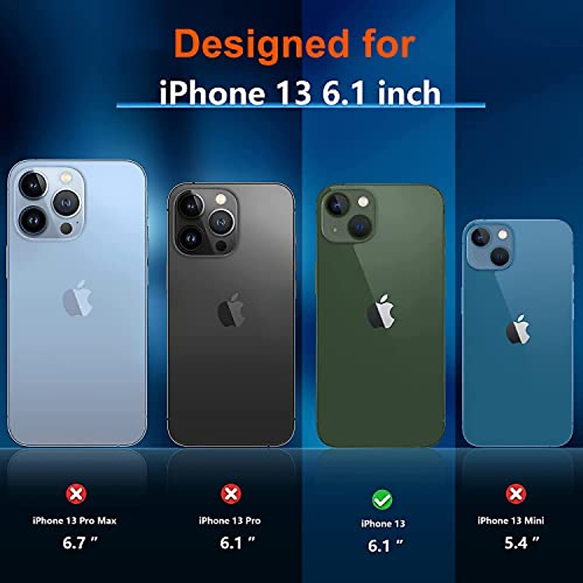 SPIDERCASE Designed for iPhone 13 Case/iPhone 14 Case, [Crystal Clear Not Yellowing][with 2 Pcs Tempered Glass Screen Protectors] Slim Thin Case for iPhone 13/14 (Clear)