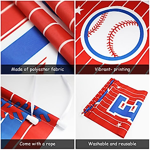 Baseball Party Decorations Baseball Themed Birthday Porch Sign Welcome Door Hanging Banner Baseball Sports Porch Sign for Boy Kid Teenager Baby Shower Baseball Birthday Party Supplies 71 x 12 Inches