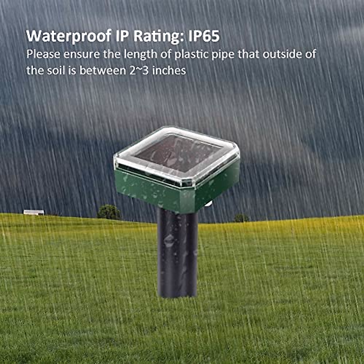 [4 Pack] Solar Sonic Mole Repellent Gopher Repellent Groundhog Detergent Protect Outdoor Lawn and Garden (4)