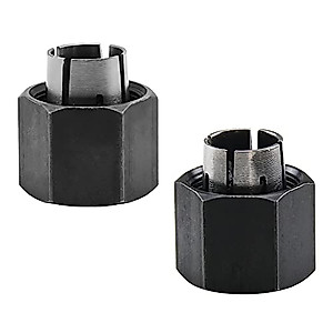 2PCS 19691 1/4" and 19693 1/2" Router Collet fits for Dewalt 326286-04,326286-03, Hitachi 323-293,325-199, 323-421,Bosch 2610906283,2610906284