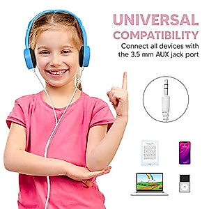 Bulktech Wired Kids Headphones, Foldable Stereo Tangle-Free 3.5mm Jack Corded On-Ear Headset for Children Teens Boys Girls Phone School Kindle Airplane Travel Plane Tablet Parent, 1 Pack Green