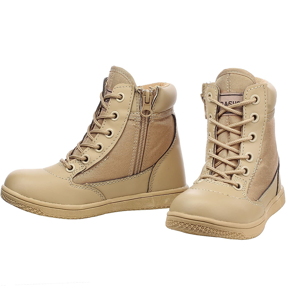 zpllsbratos Boys Girls Outdoor Ankle Hiking Boots Trekking Walking Shoes Military Work Combat Jungle Boots(Brown,Label 33-US Little Kid 1.5)