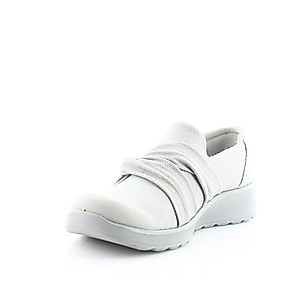 BZees Women's Glimmer Slip-Ons Loafer, Silver Smoke Shimmer, 8 Wide