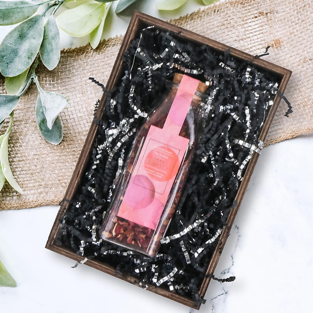 MagicWater Supply Crinkle Cut Paper Shred Filler (4 oz) for Gift Wrapping & Basket Filling - Black & Silver