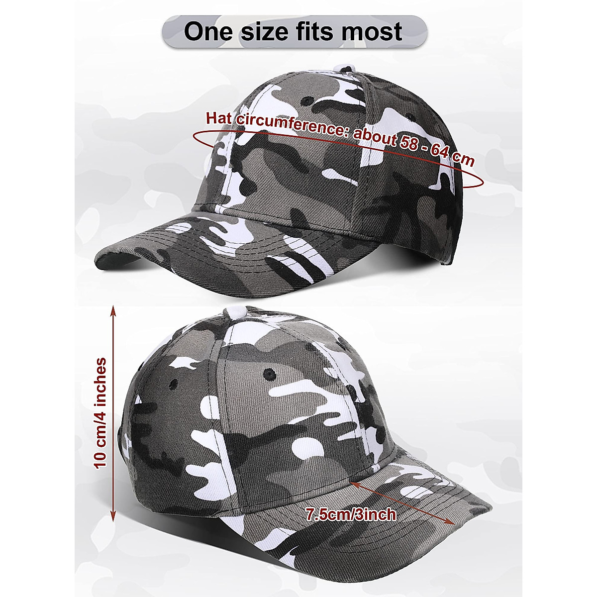 Geyoga 4 Pieces Men Camouflage Baseball Cap Army Military Camo Hat Camouflage Outdoor Sports Cap Camo Tactical Cap Hunting Fishing Hat for Men Women