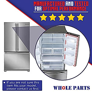 Whole Parts Refrigerator French Door Gasket (White) Part# 241778301 - Replacement & Compatible with Some Crosley, Electrolux and Kenmore Refrigerators