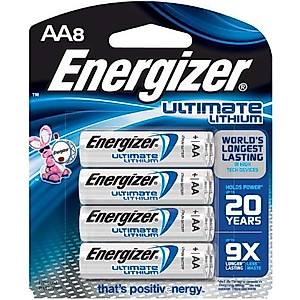 Energizer : e Lithium Batteries, AA, 8 Batteries per Pack -:- Sold as 2 Packs of - 8 - / - Total of 16 Each
