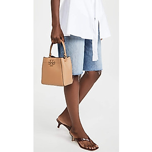 Tory Burch Women's Small McGraw Bucket Bag, Tiramisu, Tan, One Size