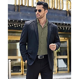 COOFANDY Men's Business Dress Shirt Long Sleeve Regular Fit Shirt Casual Polka Dot Printed Button Down Shirts Army Green