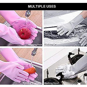 Pet Grooming Gloves for Bathing and Hair Removal, Dogs and Cats Bath Shampoo Brush , Soft and Durable Silicone Scrubber Glove for Pets Shower Like Horse, Dog and Cat