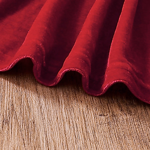 FIOMVA Newborn Baby Girl Christmas Outfit Ruffle Long Sleeve Velvet Dress Causal Princess Dresses Fall Winter Clothes(Christmas-Red Bow,6-9 Months)