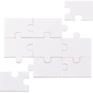 Christmas Blank Jigsaw Puzzle 9 Pieces 1.7 x 1.18 Inch White Blank Puzzle Rectangle Decorating Puzzle for Decorating Boys and Girls Art Activity, Wedding Birthday Party, 5.12 x 3.54 Inches
