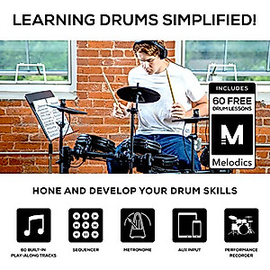 Alesis Nitro Mesh Kit - Electronic Drum Set with Quiet Mesh Pads, USB MIDI, Kick Pedal and Rubber Kick Drum, 40 Kits, 385 Sounds, Drum Lessons