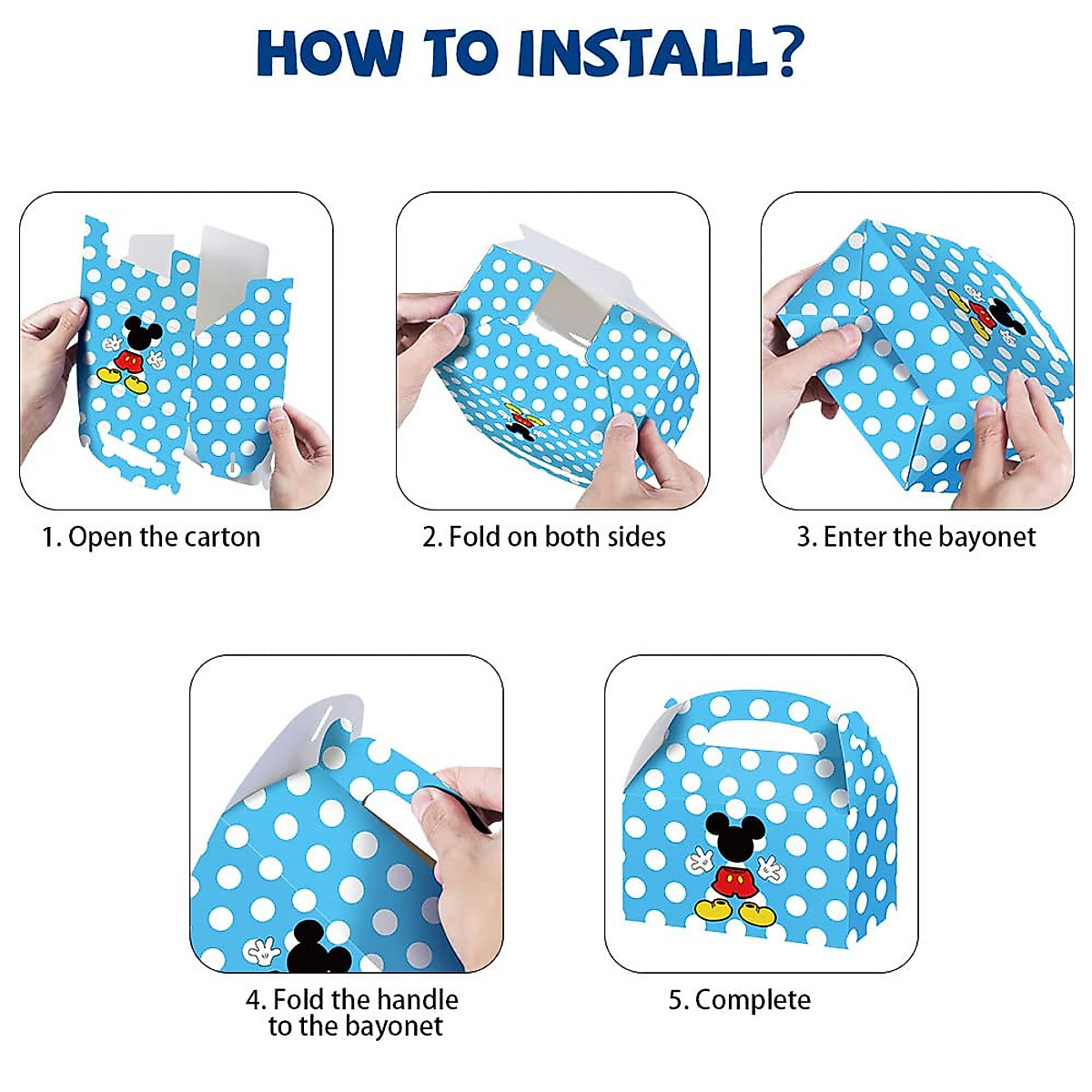 BCHOCKS 24 PCS Party Favor Candy Boxes for Mouse Birthday Party Supplies, Party Gift Goody Treat for Mouse Party Favors Decor