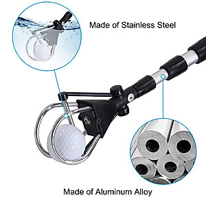 HOW TRUE Golf Ball Retriever, 12ft 15ft 18ft Aluminum Alloy Golf Ball Retriever Telescopic for Water Golf Ball Picker Grabber Golf Accessories Golf Gift (12ft)