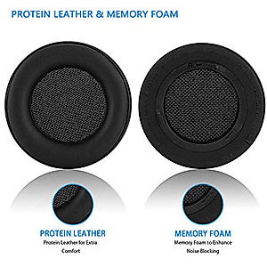 Jecobb Replacement Ear Pads Cushion Cover with Protein Leather & Memory Foam for Corsair Virtuoso RGB Wireless SE Gaming Headset ONLY – Round (Black)