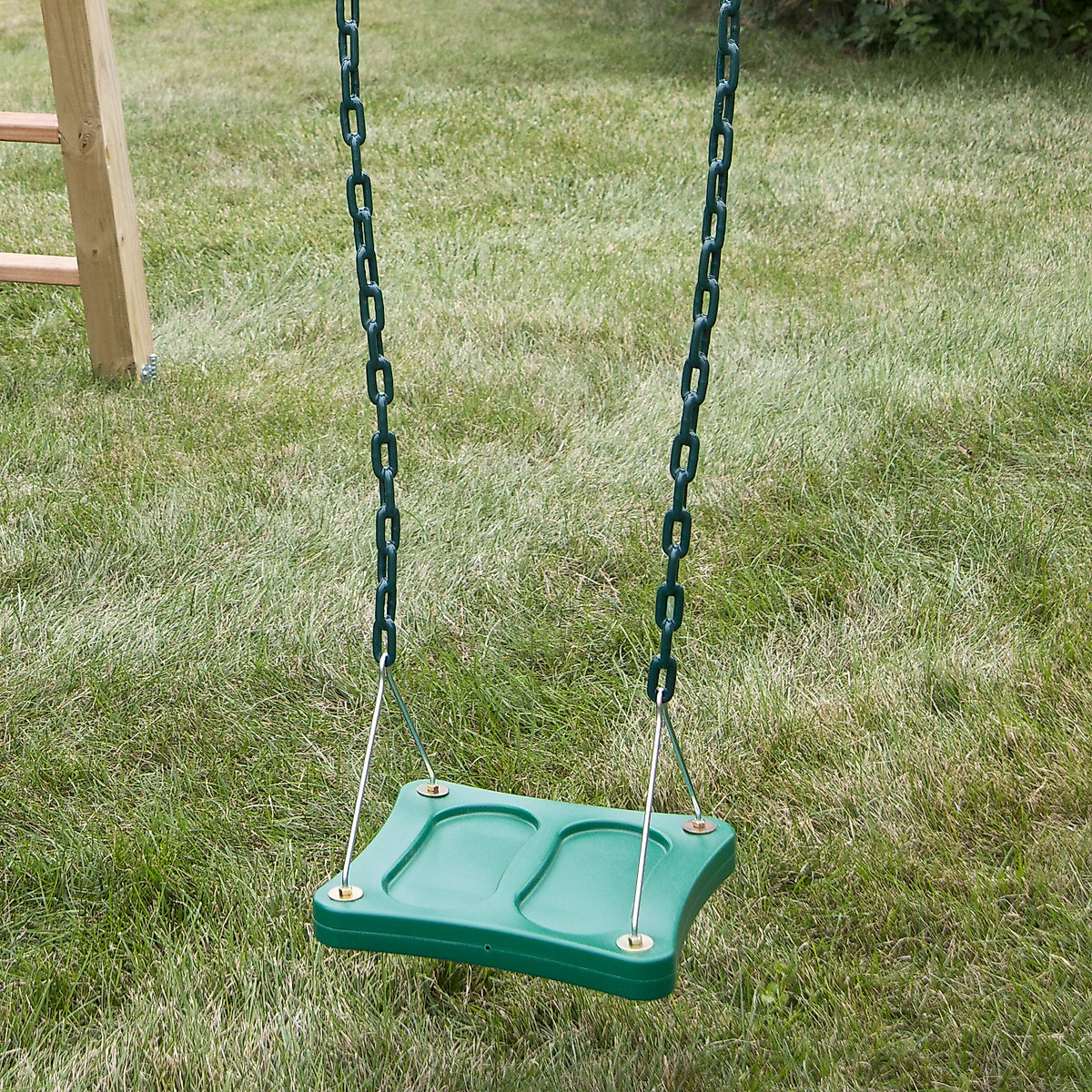 Swing-N-Slide NE 5041 Stand-Up Swing with 14" x 14" Swing Base and Coated Chains for Swing Set and Playset, Green