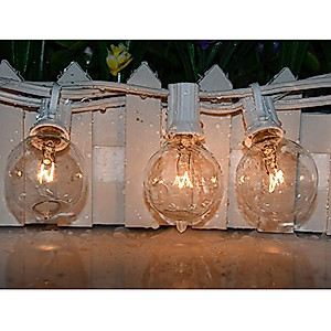 CHYParty G40 Replacement Light Bulbs, 120V 5W Clear Globe Bulb, E12 C7 Candelabra Base, 1.5 Inch Glass Incandescent Bulbs for Indoor Outdoor Patio String Lights, Warm White -25 Pack