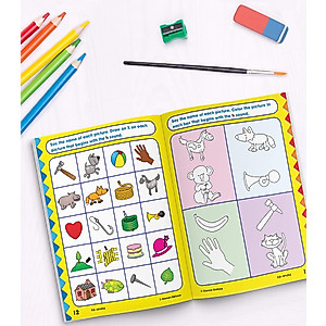 Phonics Workbook for Kindergarten, Sight Words, Tracing Letters, Consonant and Vowel Sounds, Writing Practice With Incentive Chart and Reward ... Curriculum (Home Workbooks) (Volume 12)