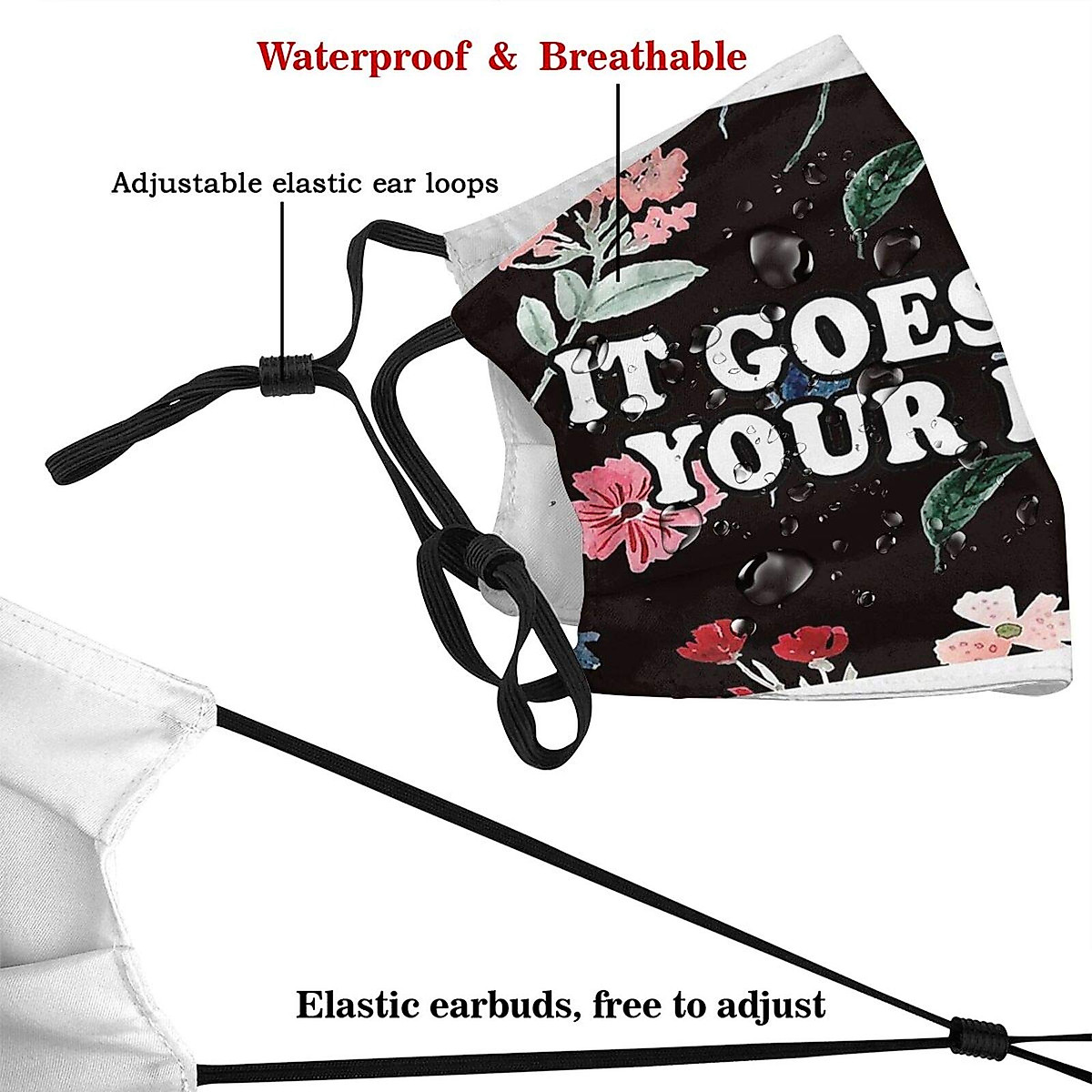 It Goes Over Your Nose (1) Face Mask Reusable Washable Face/Mouth Cover For Men & Women With 2 Pcs Filters Balaclava