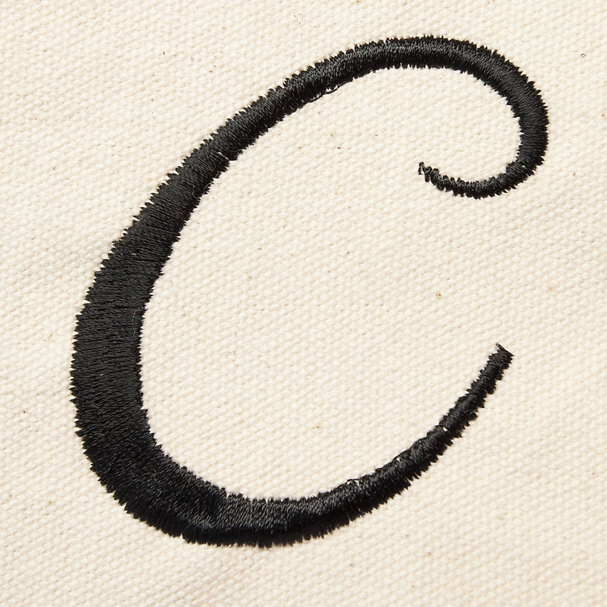 DALIX Monogram Bag Personalized Totes For Women Open Top Black Letter C