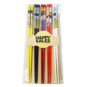 Happy Sales HSCH21/S, 5 Pairs Japanese Geisha Chopsticks Gift Set VD Color, Multicolor