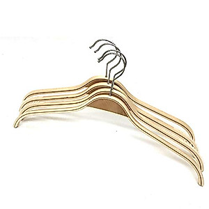 Koobay Premium Hanger 17" Natural Eco Wood Hangers for Closet, with Extra Soft Non Slip Rubber Grips Saving Space Hangers for Coat Clothes Camisole,Closet Organizer 30 Pack