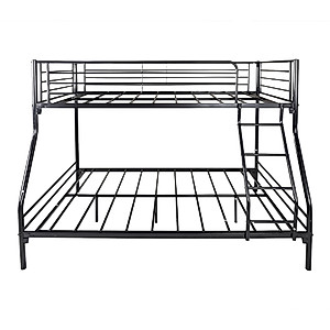 Tidyard Heavy Duty Twin-Over-Full Metal Bunk Bed, Easy Assembly with Enhanced Upper-Level Guardrail, Black for Bedroom Dorm Guest Room Home Furniture