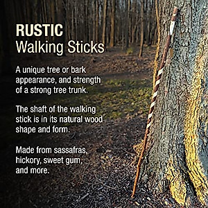 Brazos Rustic Wood Walking Stick, Twisted Sweet Gum, Traditional Style Handle, for Men & Women, Made in the USA, 55"