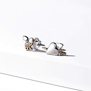 Sterling Silver Stud Earrings for Women Hypoallergenic Dainty Sacred Heart Earrings Crown of Thorns Arrow Heart Mismatched Earring Studs Christian Jewelry For Women Men