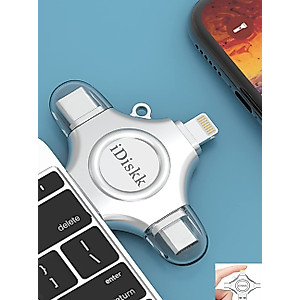 iDiskk MFI Certified 256GB Photo Stick for iPhone USB C iPad Pro Android Samsung Flash Drive for iPhone 15/14/13/12/12 pro/12 mini/11/11/Pro/6/7/8/XR/X/XS MAX,iPad pro USB Storage for PC,MacBook