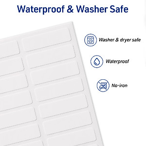 Avery No-Iron Fabric Labels, Washer & Dryer Safe, Handwrite, 1/2" x 1-3/4", 54 count (Pack of 1)