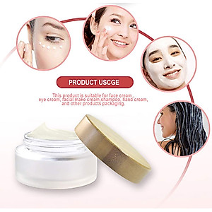 Frosted Glass Cream Jars,2 Pack 100ml/3.4oz,Natural Bamboo lids Empty Refillable Cosmetic Container Bottles Glass Cosmetic Sample Jars with lids for Face Cream Make Up Eye Shadow Travel