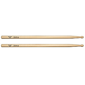 Vater 3A Power Wood Tip Hickory Drumsticks, Pair