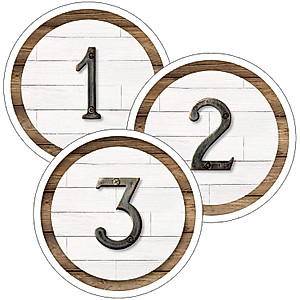 Schoolgirl Style - Industrial Chic | Student Numbers Colorful Cut-Outs, Classroom Décor, 35 Pieces, White, Brown, 3" x 3" (120542)