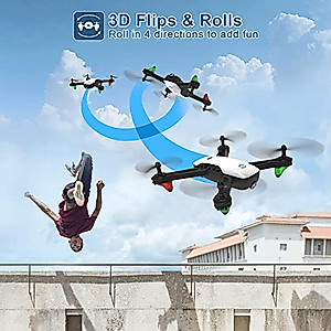 SANROCK U52 Drone with 1080P HD Camera for Adults Kids, WiFi Live Video FPV Drones RC Quadcopters for Beginners, Gesture Control, Gravity Sensor, Altitude Hold, 3D Flip, Custom Route, One Key Backward