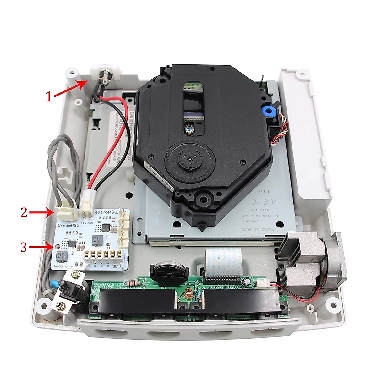 KKirafairy 12V DC Power Supply Board Console Repair Part for SEGA Dreamcast DC DreamPSU, As Picture Show, 4.7*4.3cm