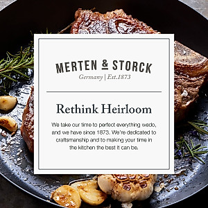 Merten & Storck Pre-Seasoned Carbon Steel 10" Frying Pan Skillet, Cast Iron Lightweight, Durable, Sear Grill Broil Fry, Indoor Outdoor Cooking, Easy to Clean, Oven Safe, Induction, Steel Handle, Black