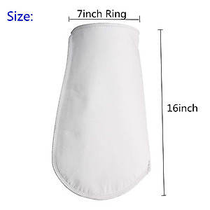 Felt Liquid Filter Socks Bag 1 Micron 7 Inch Ring by 16 Inch Long Industrial Filter Bags - 1Pack (1 Micron 7 x 16 Inch)