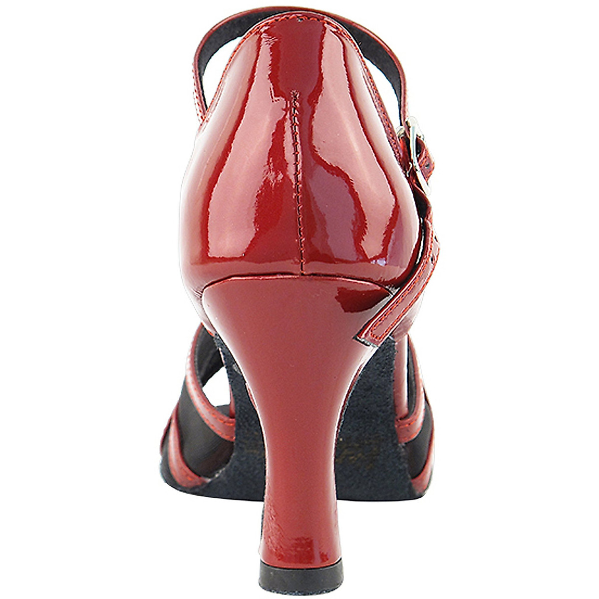 Women's Ballroom Dance Shoes Tango Wedding Salsa Dance Shoes Red Patent & Black Mesh 6027EB Comfortable - Very Fine 3" Heel 8 M US [Bundle of 5]