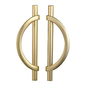 DAPANIY Brushed Gold Cabinet Pulls Drawer Pulls, Half Moon Shape Pulls Gold Drawer Dresser Kitchen Handles Antique Cupboard Door Handles, 4Packs ‎3.75inch