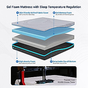 Avenco Full Mattress, 10 Inch Full Size Mattress in a Box, 2 Foam Layers Gel Memory Foam Mattress Full for Cooling, Support & Pressure Relief, 10 Years Support
